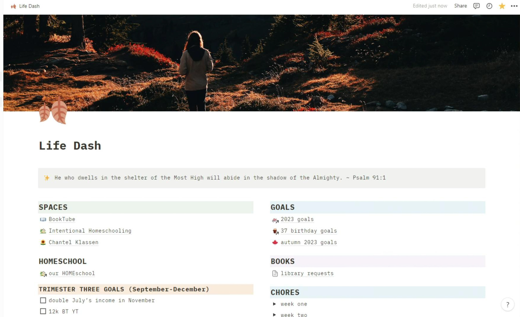 Free Notion Life Dash Template – Chantel Klassen